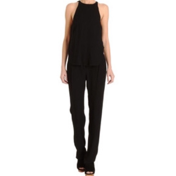A.L.C. | Pants & Jumpsuits | Alc Joanna Black Split Open Back Jumpsuit ...